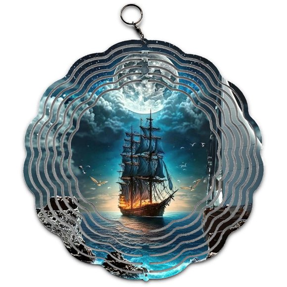 Design | Midnight Sailing Ship Design Wind Spinner | Poshmark